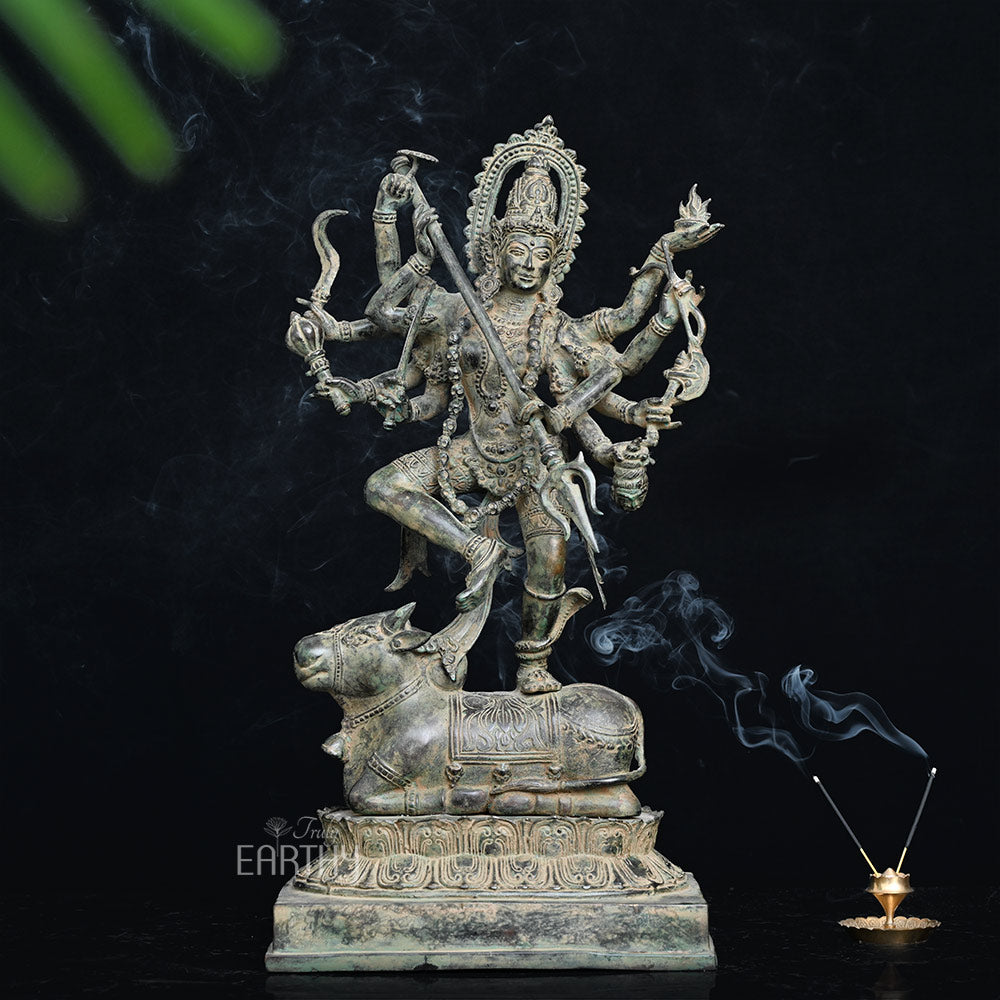 Devi Durga on Buffalo Demon - Bronze Statue – Trulyearthy