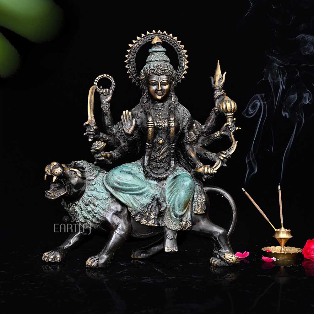Vintage Bronze Durga Idol – Truly Earthy