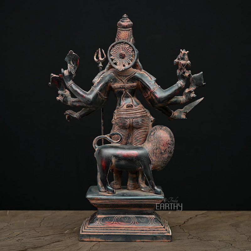 Brass Durga Statue with Lion – Truly Earthy