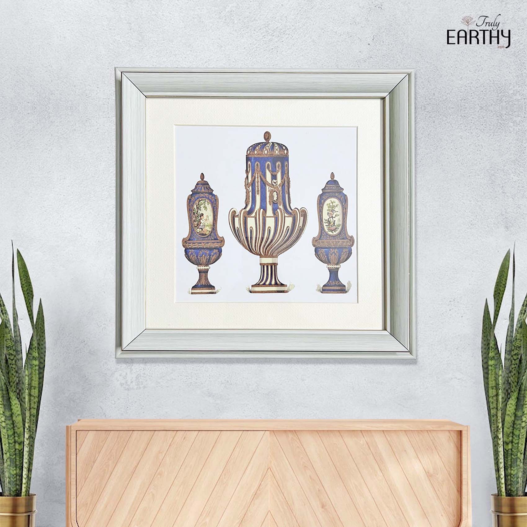 Italian Classical Print Painting (Framed - 14 x 14 inches) – Truly Earthy